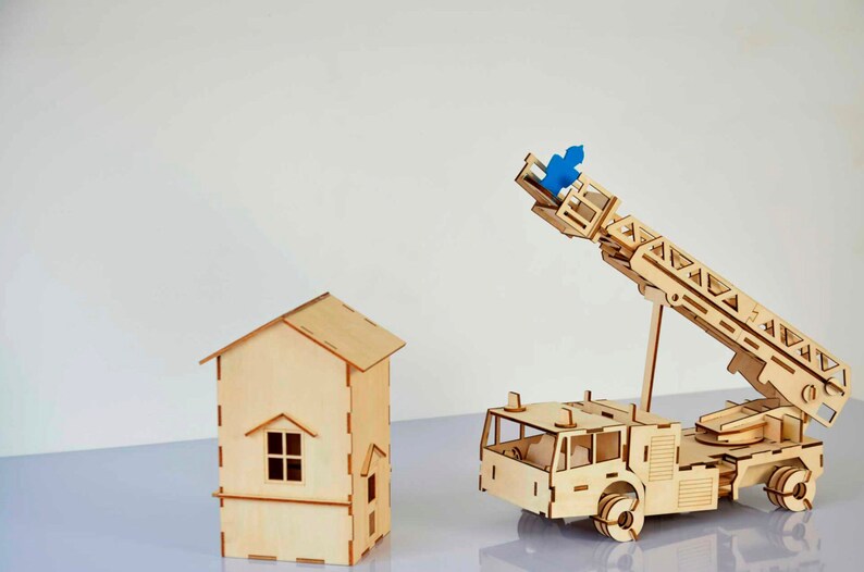 Laser Cut Mechanical Fire Truck 3d Puzzle SVG Bundle Glowforge Wood Car ...