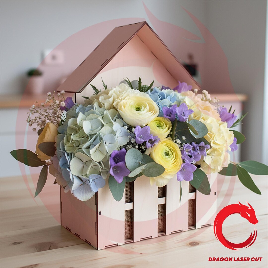 Laser Cut Planterbox for Flowers SVG Bundle Glowforge Wood Flower ...