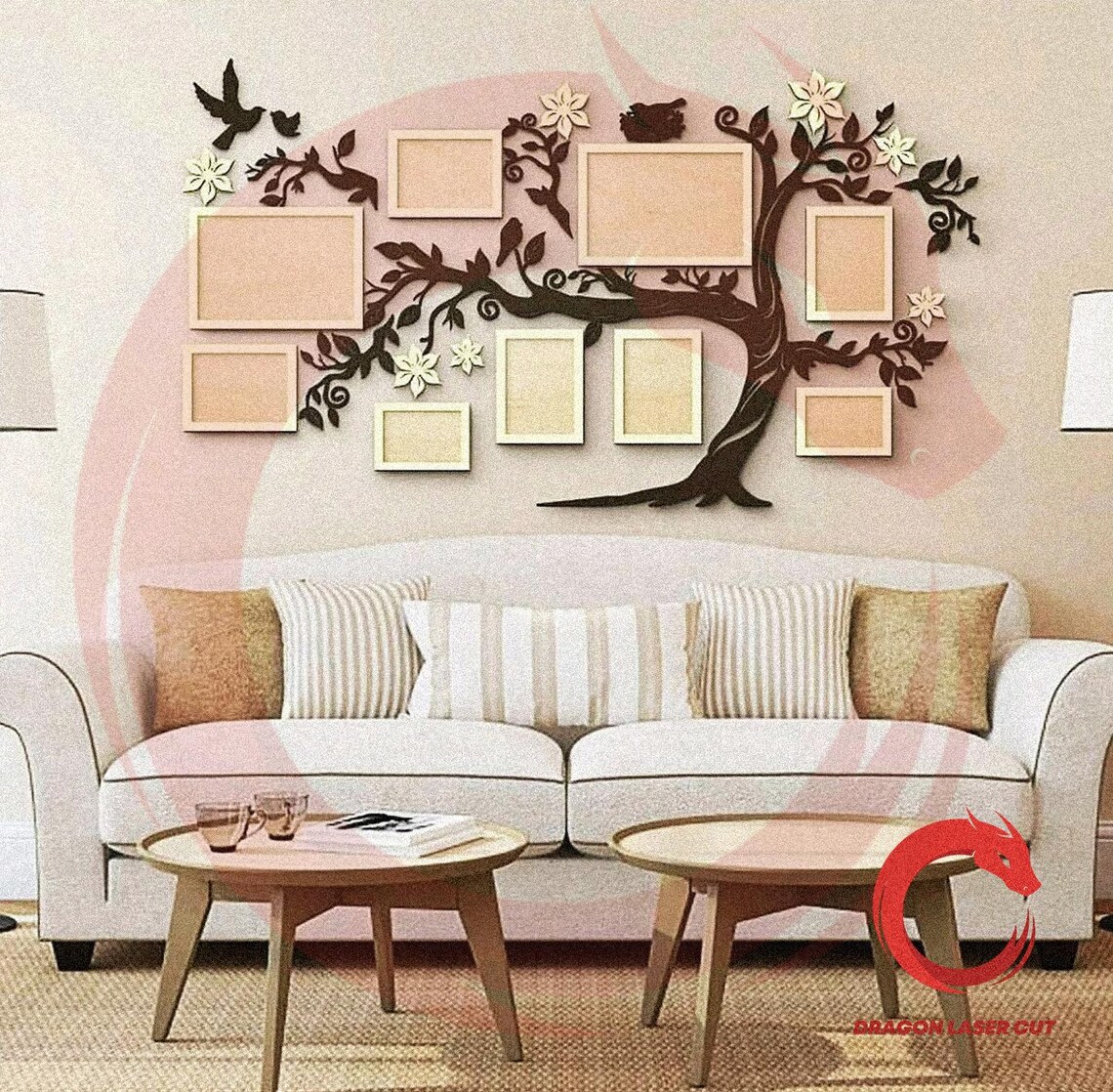 Laser Cut Family Tree Photo Frame SVG Bundle Glowforge Wood Family Tree ...