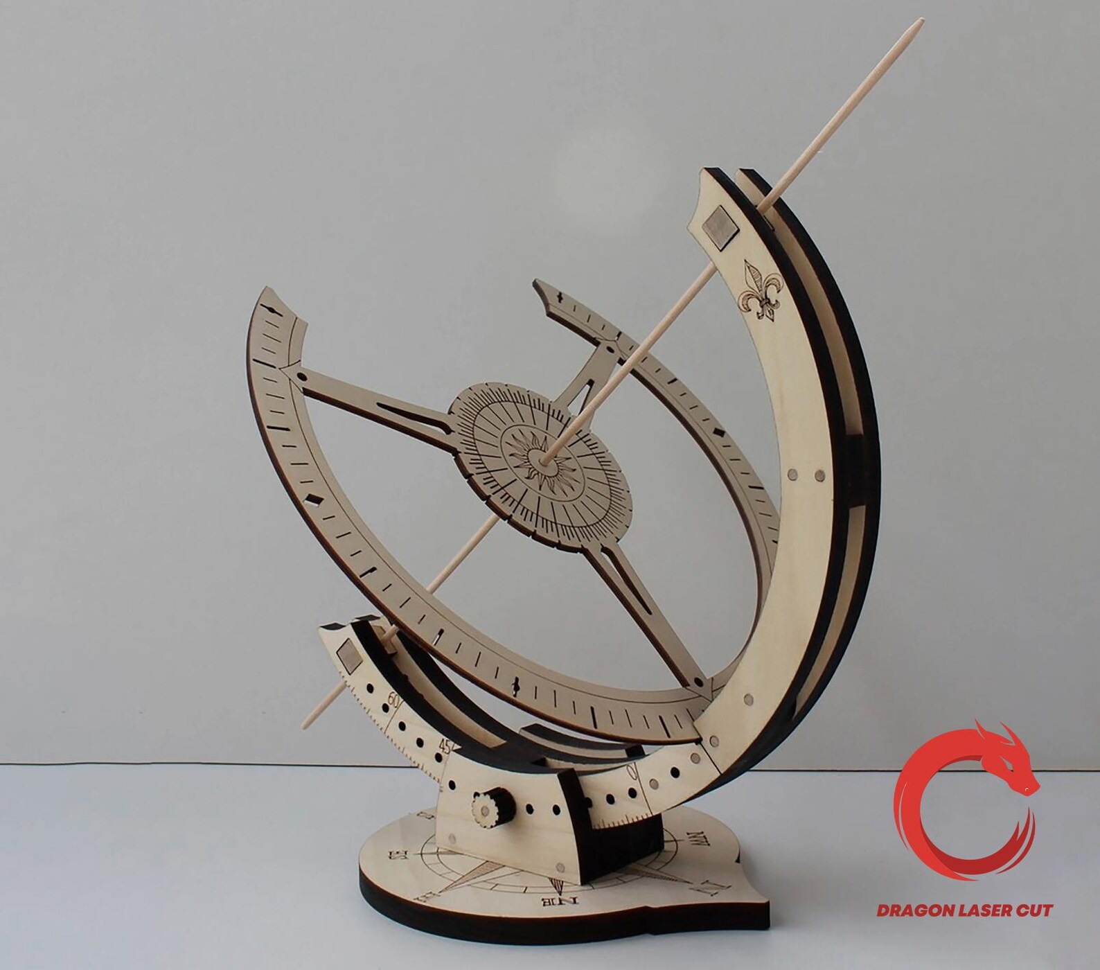 Laser Cut Mechanical Sundial 3D Model SVG Bundle Glowforge Wood Sundial ...