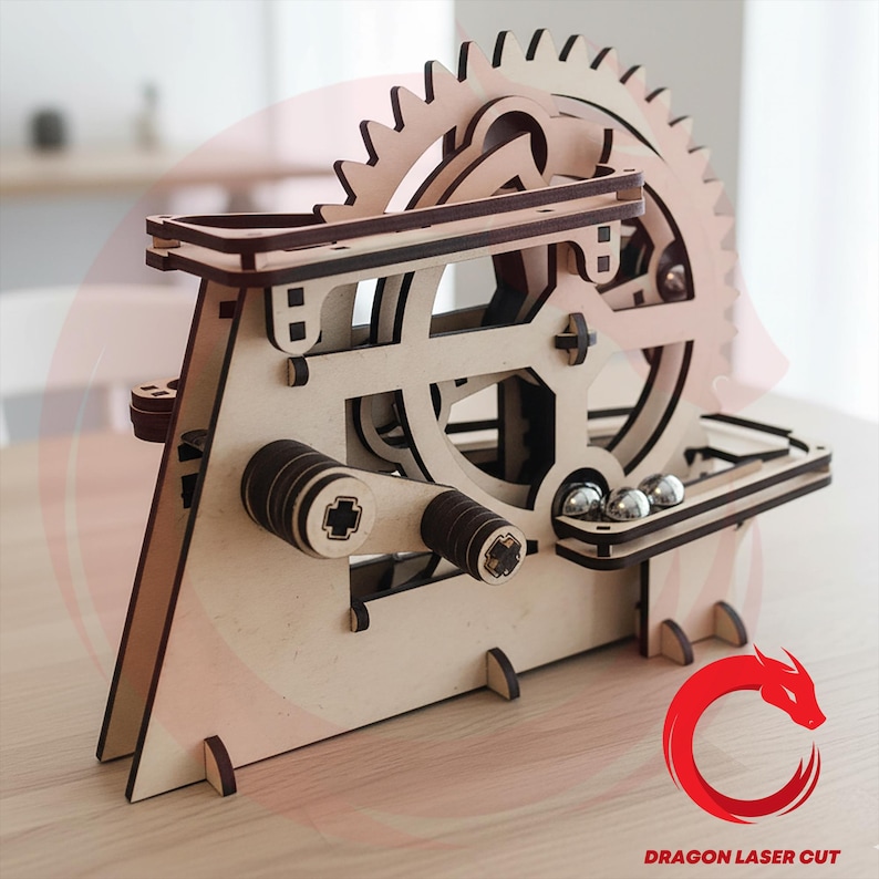 Laser Cut Marble Run 3 Mm SVG Template Mechanical Wooden Assembly Model ...