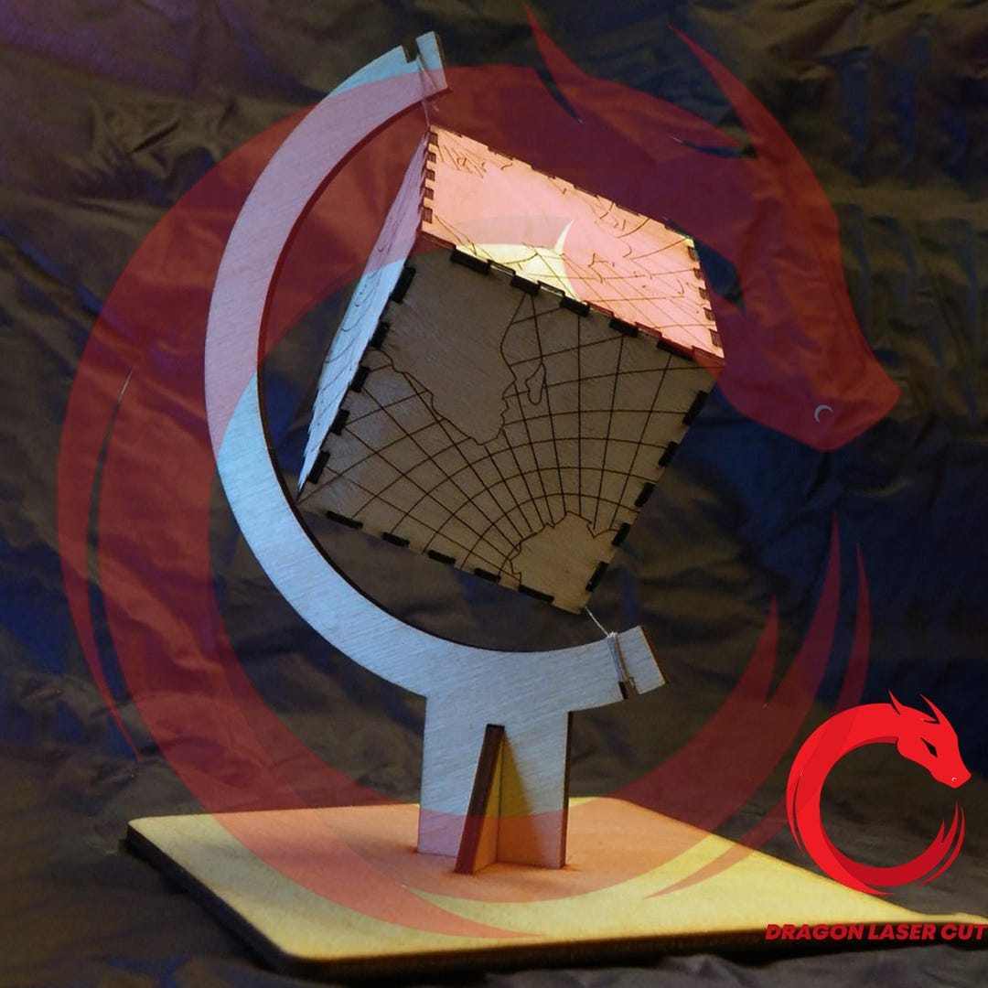 Laser Cut Cube Globe of the World With Stand 3mm Puzzle 3d SVG Bundle ...