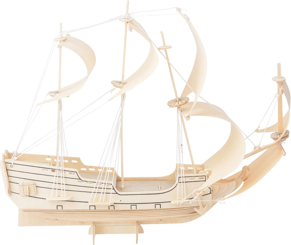 Laser Cut Wooden Sailboat Model Ship 3d Puzzle Svg Files Vector Laser ...