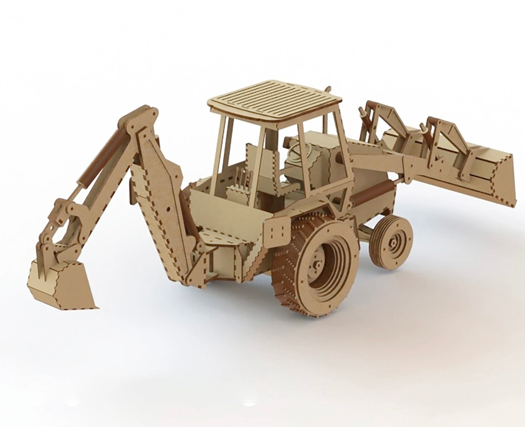 Laser Cut Excavator Loader Tractor Car Toy SVG Bundle Wood Toy Tractor ...