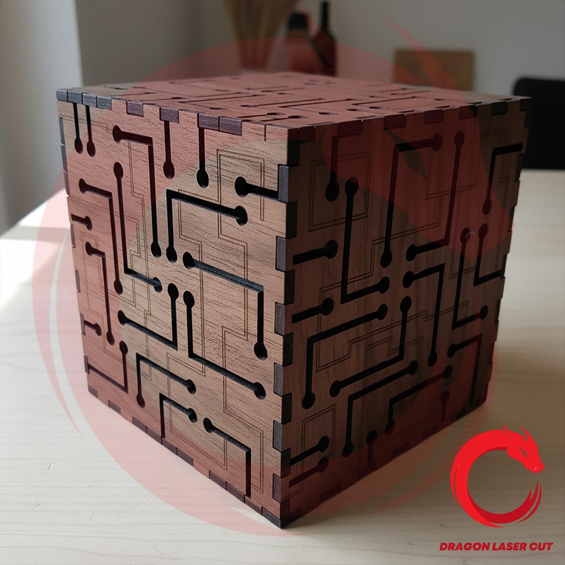 Laser Cut Cube Lamp 3D Puzzle Box SVG Bundle Glowforge Wood Files ...