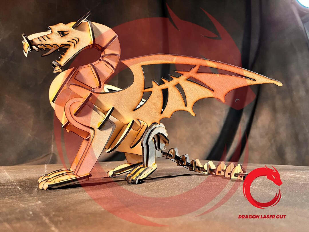 Laser Cut Dragon 3d Puzzle SVG Bundle Glowforge Wood Svg Files Vector ...
