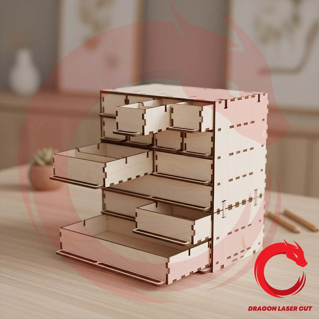 Laser Cut Drawer Box SVG Bundle Glowforge Wood Storage Box Files Vector ...