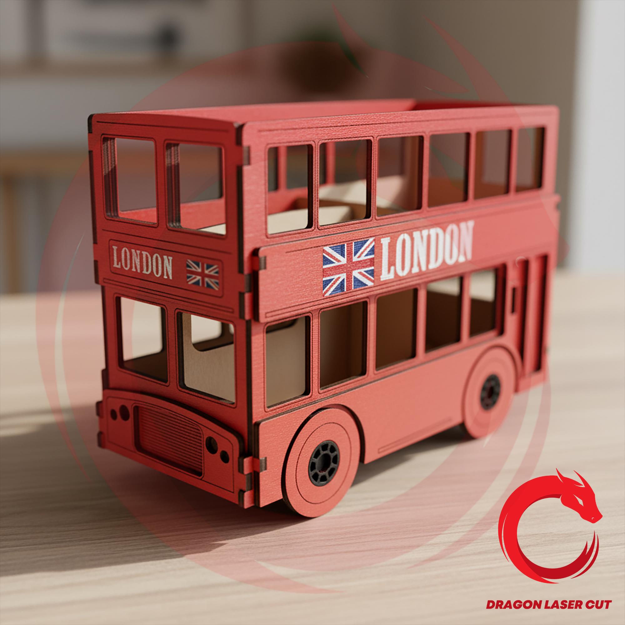 Laser Cut London Bus Toy SVG Bundle Wood Car Files Vector Laser ...