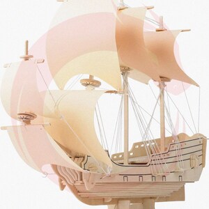 Laser Cut Wooden Sailboat Model Ship 3d Puzzle Svg Files Vector Laser ...