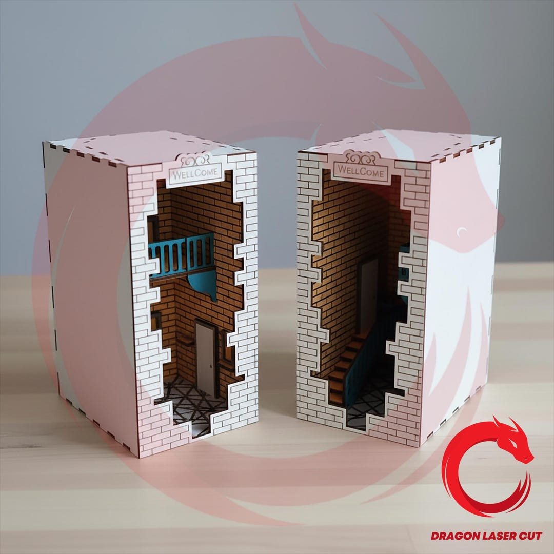 Laser Cut House Book Nook SVG Glowforge Booknook Files Vector Template ...