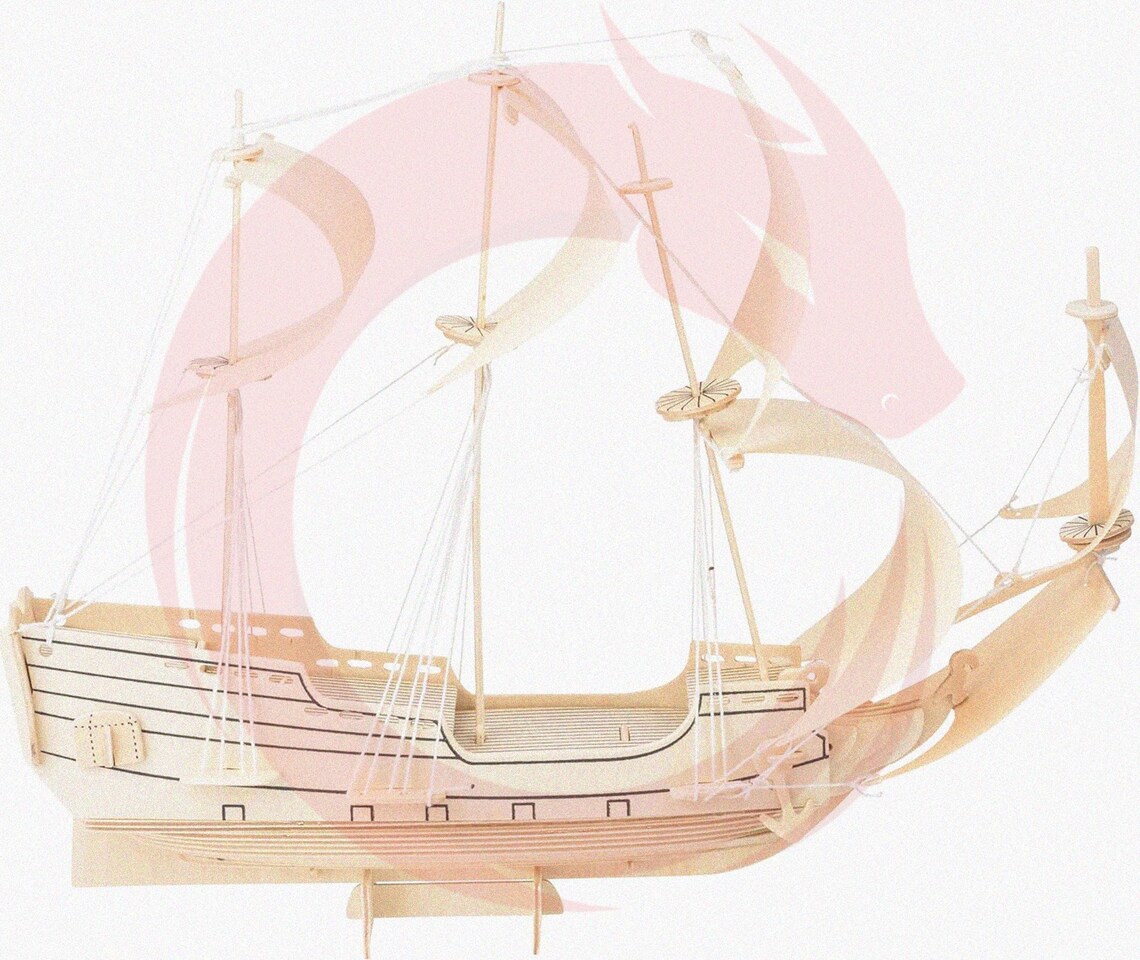 Laser Cut Wooden Sailboat Model Ship 3d Puzzle Svg Files Vector Laser ...