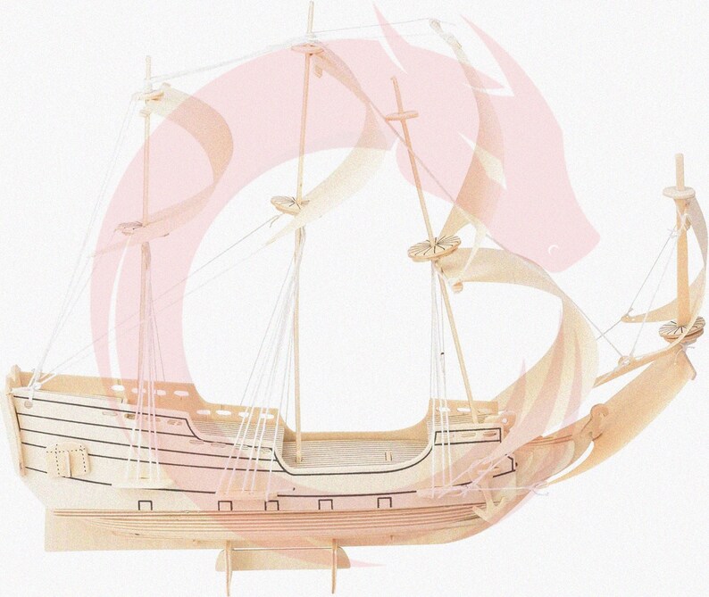 Laser Cut Wooden Sailboat Model Ship 3d Puzzle Svg Files Vector Laser ...