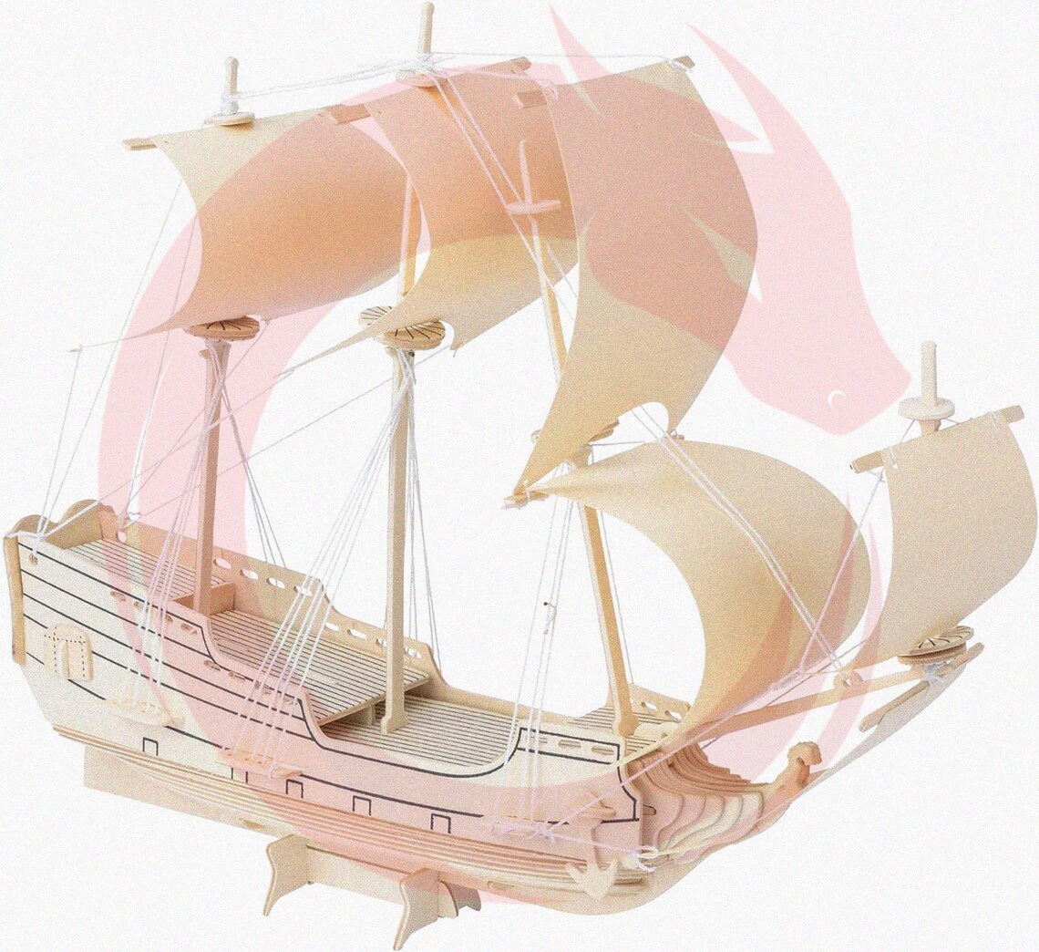Laser Cut Wooden Sailboat Model Ship 3d Puzzle Svg Files Vector Laser ...