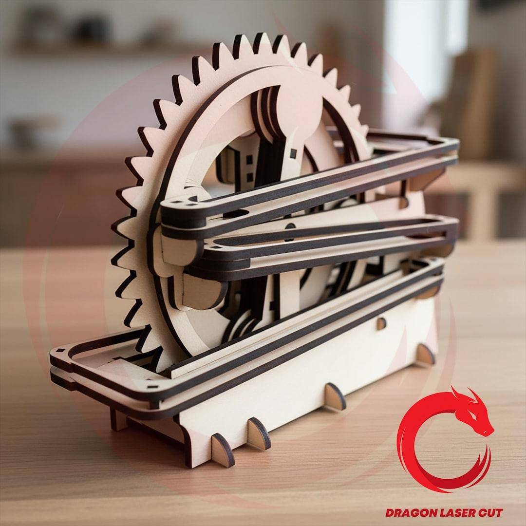 Laser Cut Marble Run 3 Mm SVG Template Mechanical Wooden Assembly Model ...