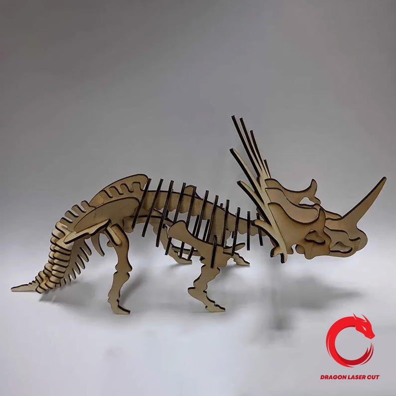 Laser Cut Dinosaur Skeleton 3d Puzzle SVG Bundle Glowforge Wood ...