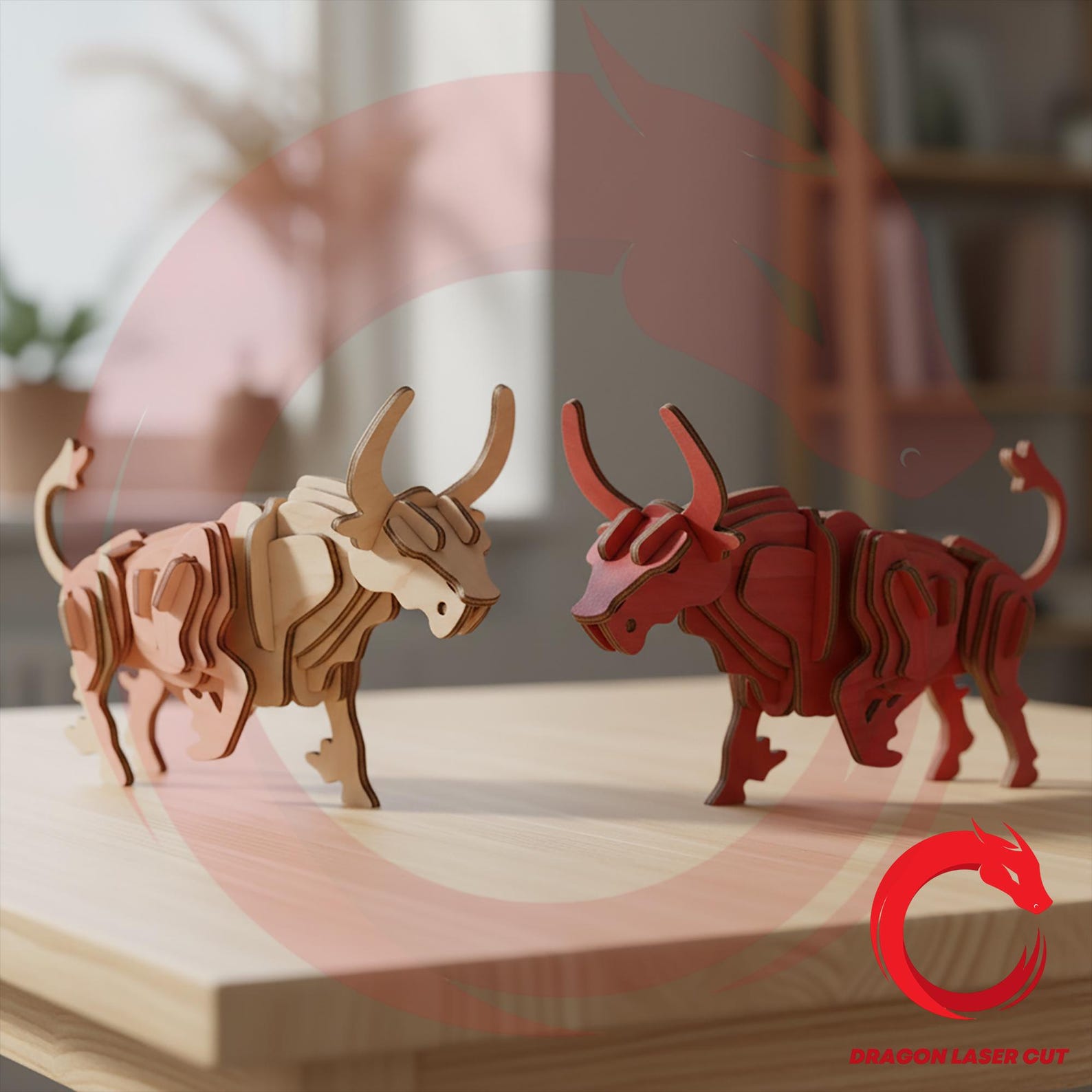 Laser Cut Bull 3mm 3d Puzzle SVG Bundle Glowforge Wood Svg Files Vector ...