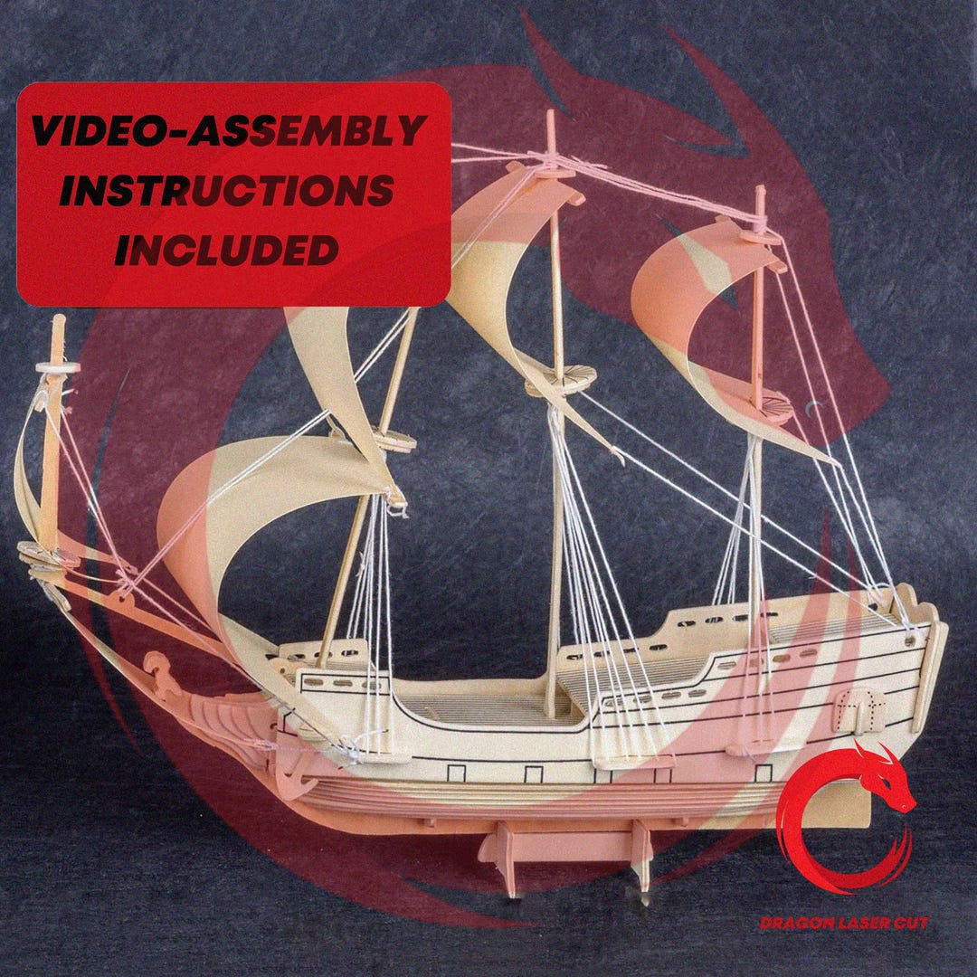 Laser Cut Wooden Sailboat Model Ship 3d Puzzle Svg Files Vector Laser ...