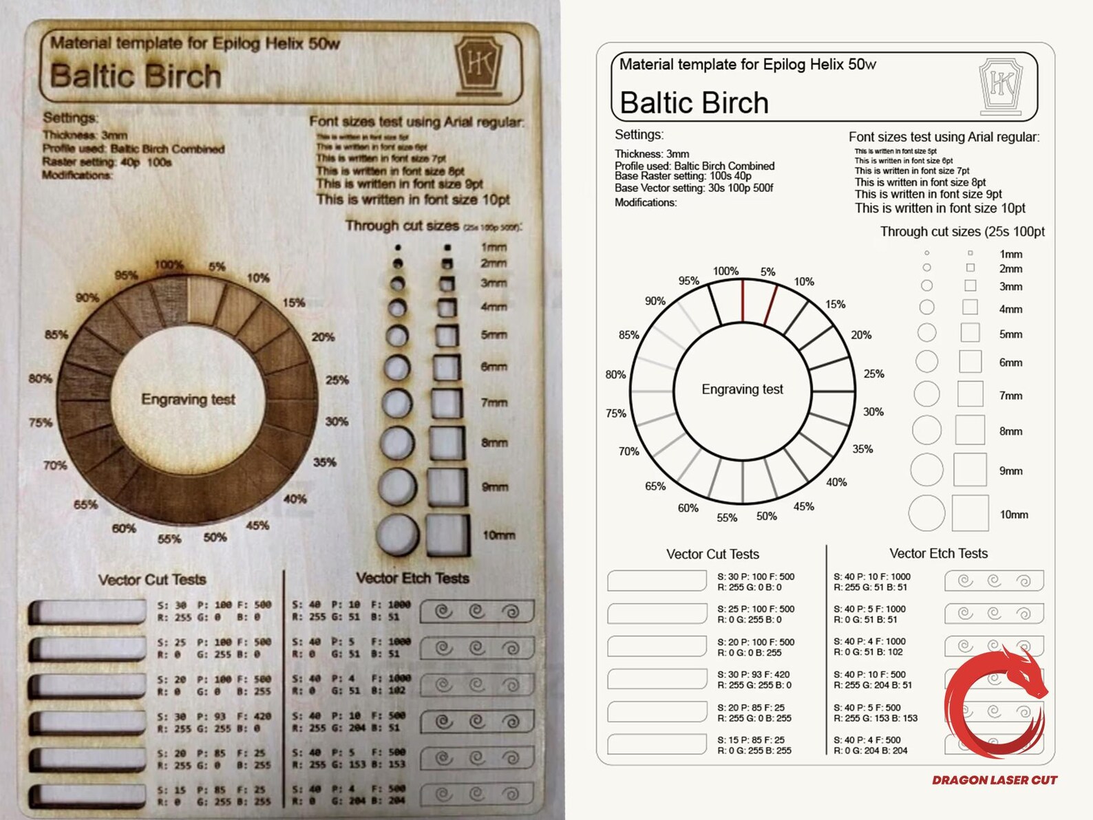 Laser Light Burn Test File for Laser Machine SVG Bundle Glowforge Laser ...