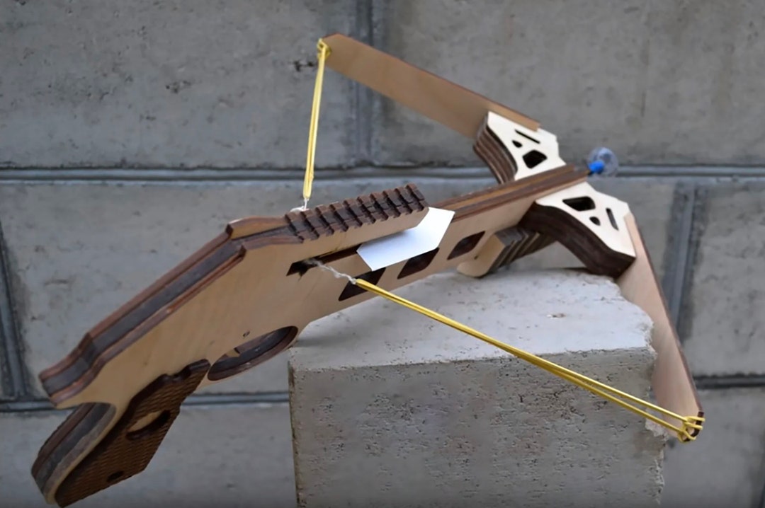 Laser Cut Crossbow Mechanical Model 4 and 6mm SVG Bundle Glowforge Wood ...