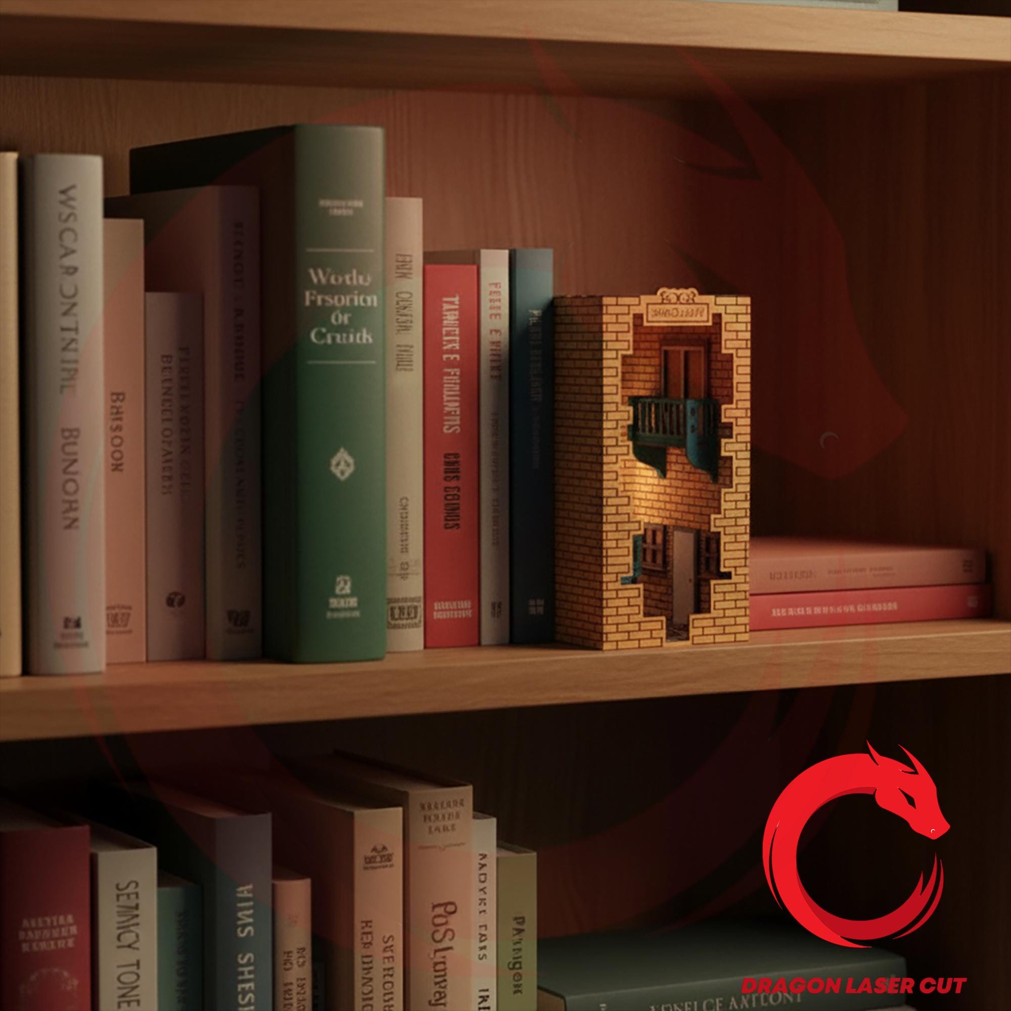 Laser Cut House Book Nook SVG Glowforge Booknook Files Vector Template ...