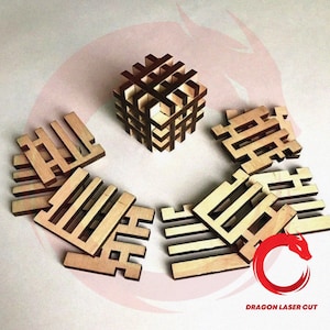 Laser Cut Puzzle Cube Children's Educational Toy SVG Bundle Svg Files Vector Laser Template ...