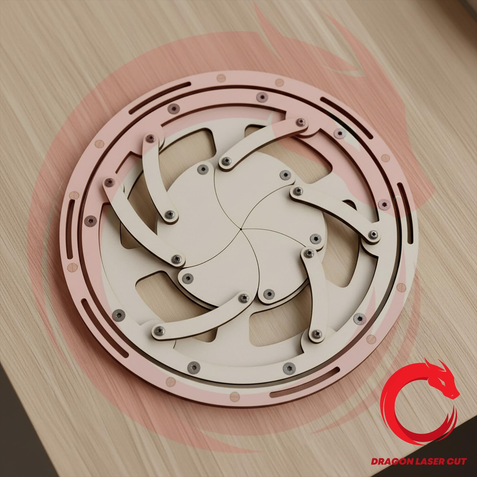 Laser Cut File Svg Template Mechanical Wooden Iris Puzzle 3 Mm Assembly ...