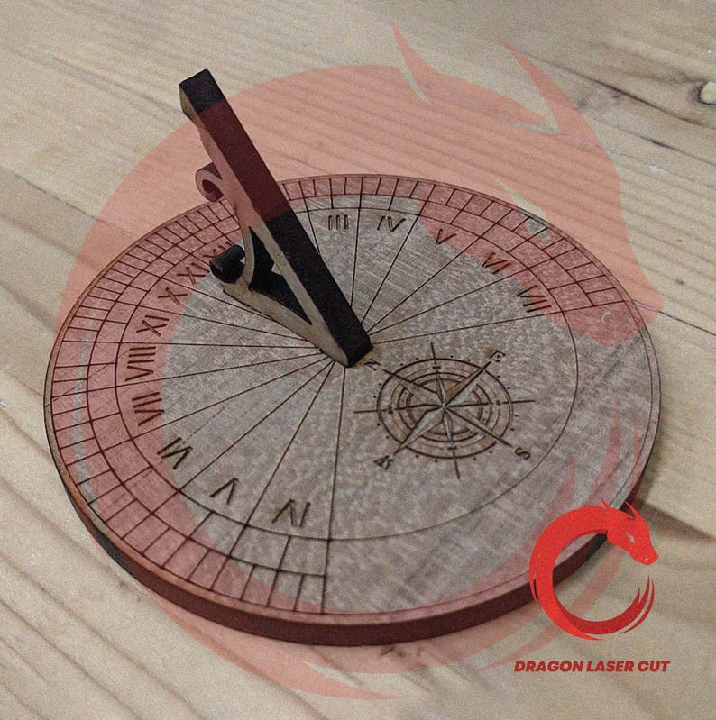 Laser Cut Mechanical Sundial 3D Model SVG Bundle Glowforge Wood Sundial ...