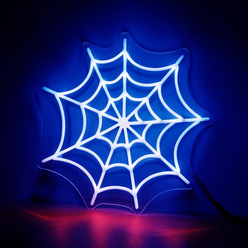 Spider Web Neon Sign Custom Halloween Neon Sign Decoration Indoor ...