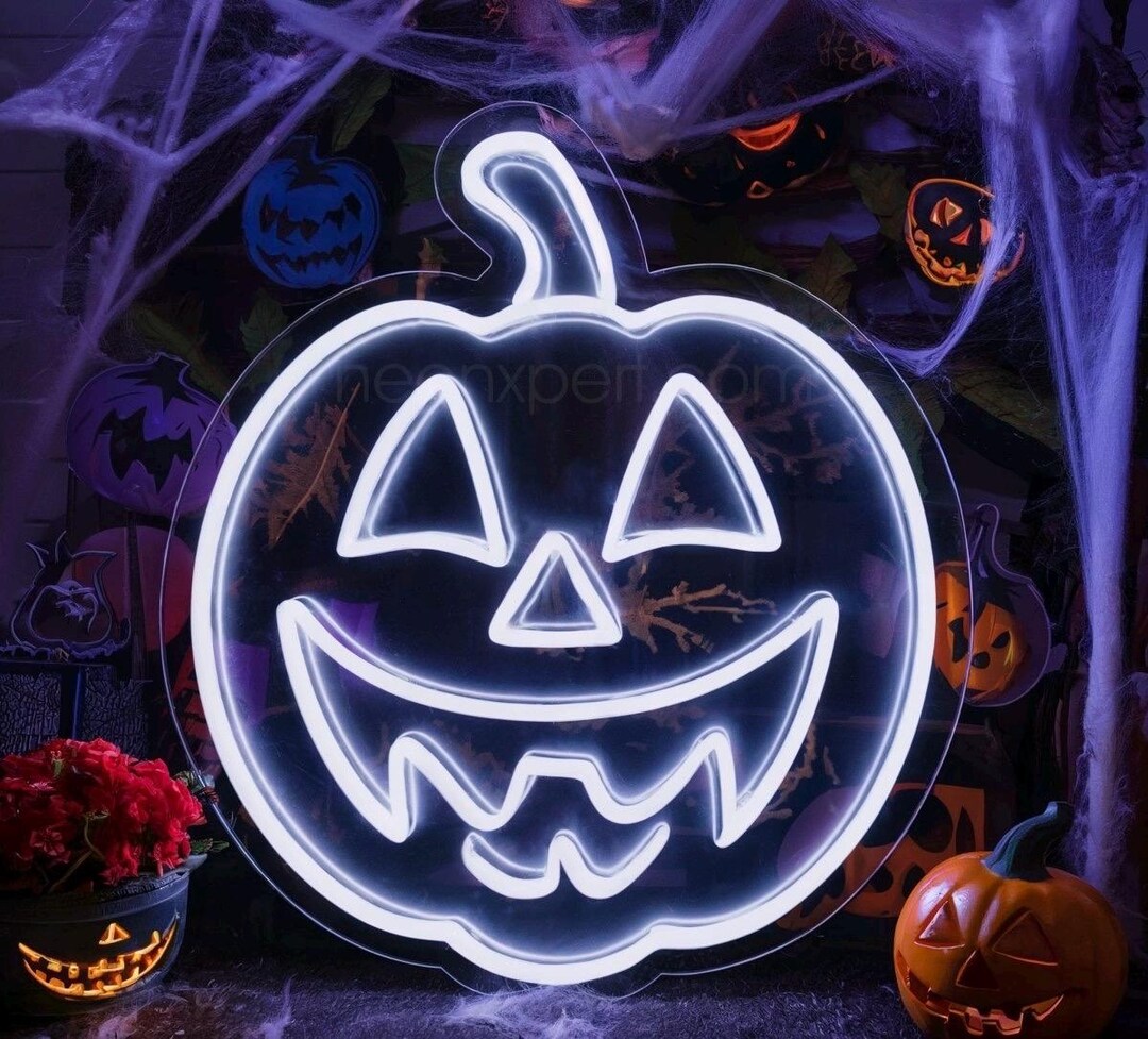 Custom Halloween Pumpkin Neon Sign Decoration Jack-o-lantern LED Indoor ...