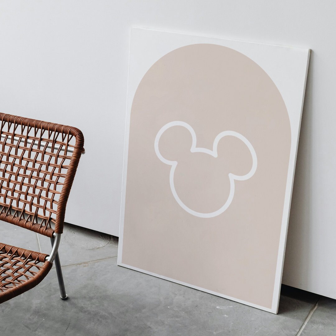Mickey Mouse Head Poster, Mickey Mouse Print, Kids Room Wall Art ...