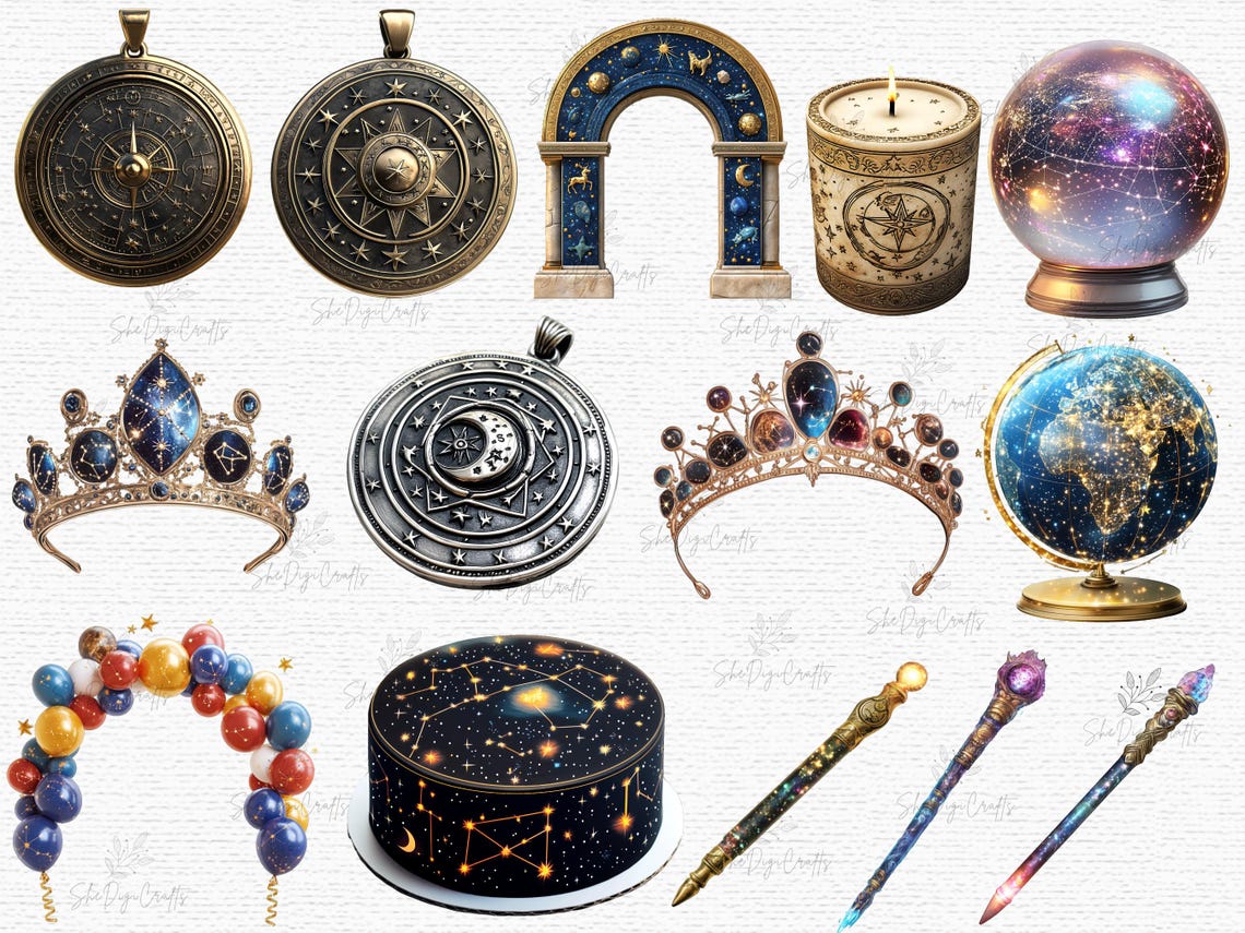 Zodiac Sign Clipart Bundle Astrology Birthday PNG Horoscope ...