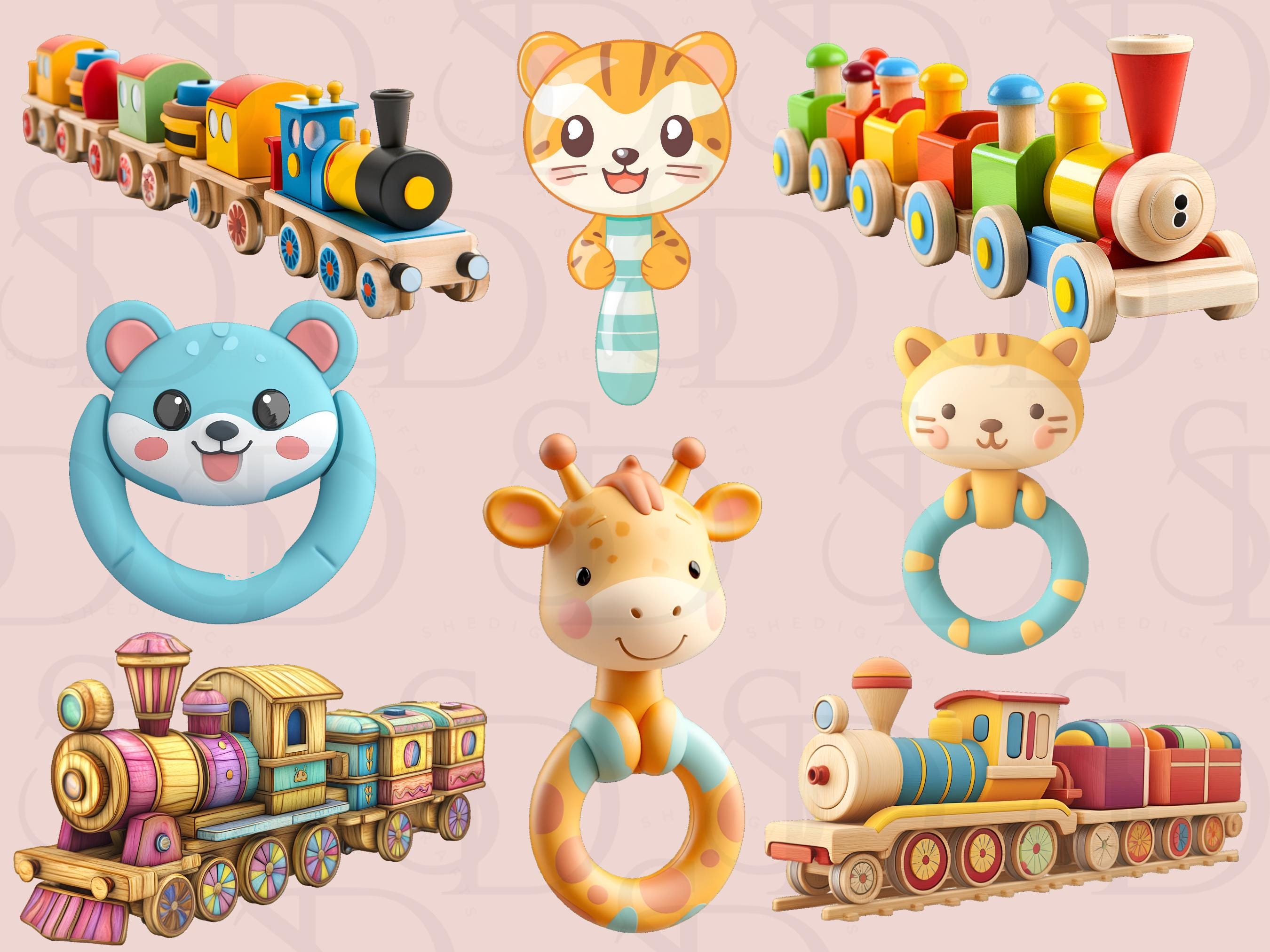 Cute Baby Rattles Png Clipart Set Baby Toys PNG Collection Colorful ...