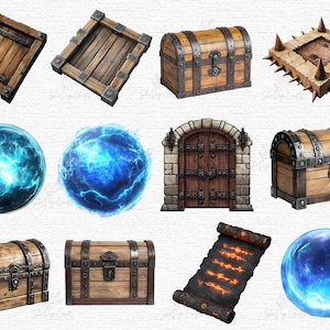 Dungeon Map Assets Clipart RPG Fantasy Tokens Dnd Trap Elements Magic ...