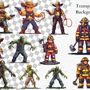 Fantasy Pixel Art Characters Bundle RPG Clipart for Games Dnd Tokens ...