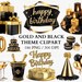 Luxury Black and Gold Birthday PNG Clipart Set With Sophisticated Decor ...