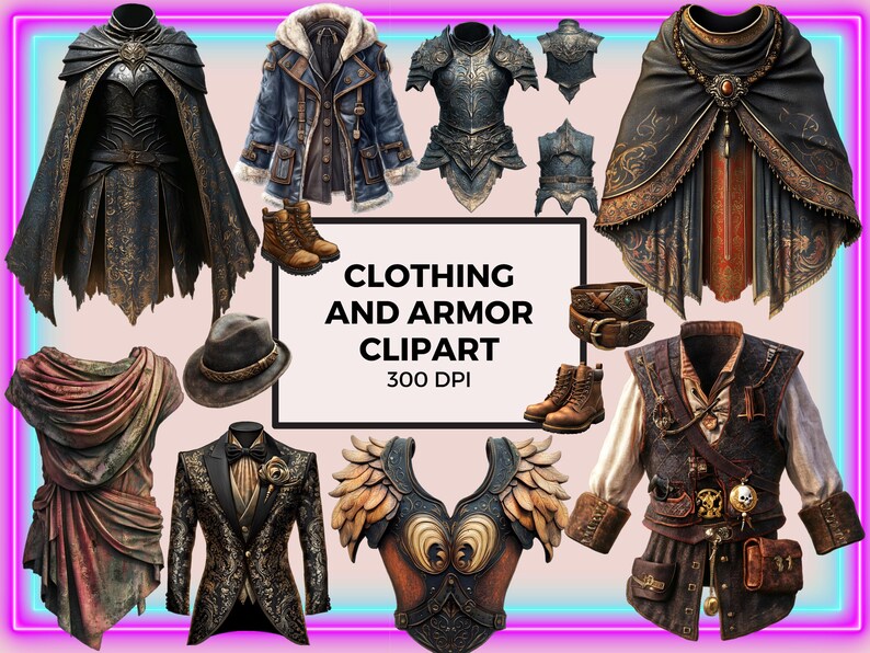 Fantasy Clipart DND Character Design Digital Art Pack Medieval Fantasy ...