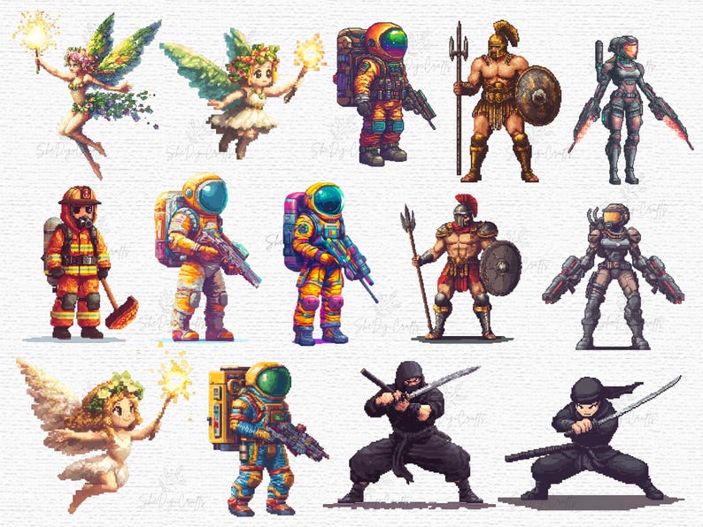Fantasy Pixel Art Characters Bundle RPG Clipart for Games Dnd Tokens ...