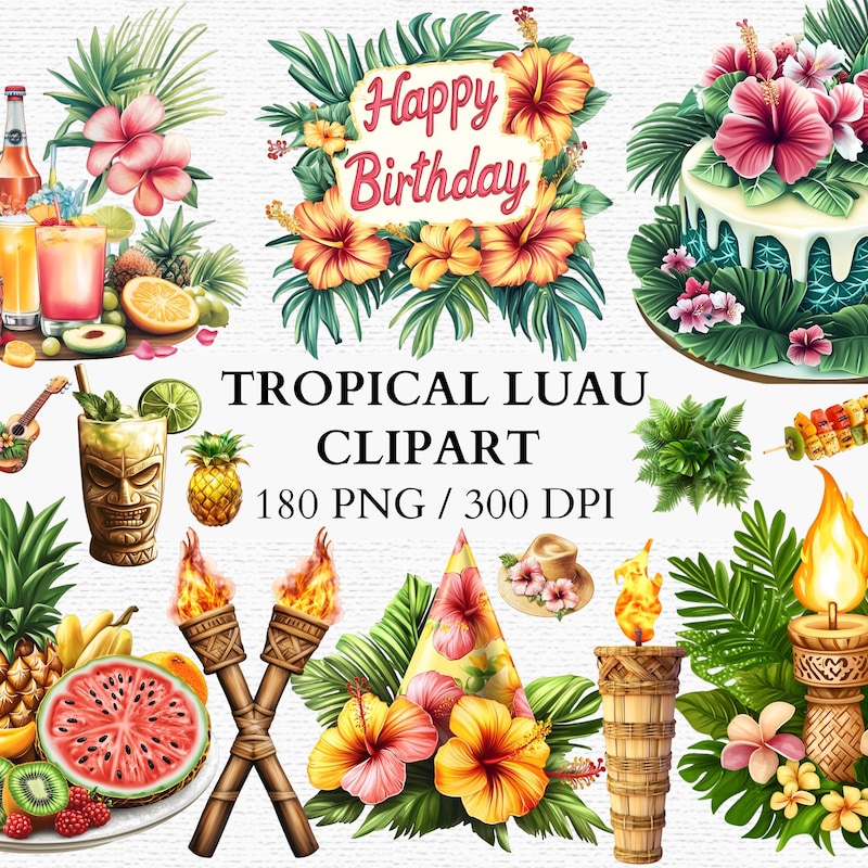 Luau Clipart - Etsy