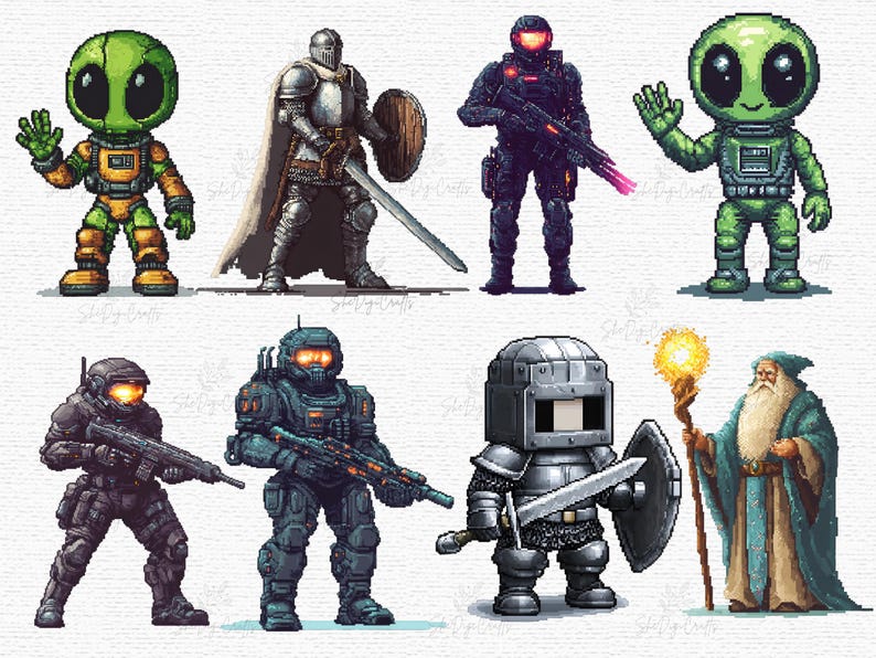 Fantasy Pixel Art Characters Bundle RPG Clipart for Games Dnd Tokens ...