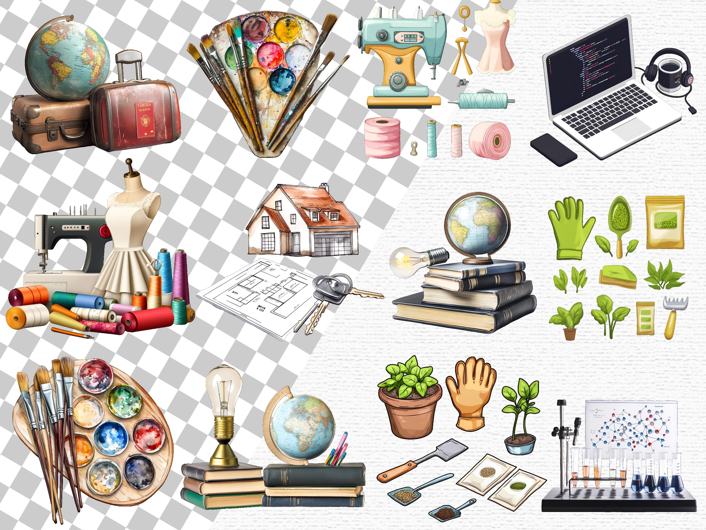Dream Job Clipart Bundle 86 PNG Career Occupation Watercolor Clip Art ...