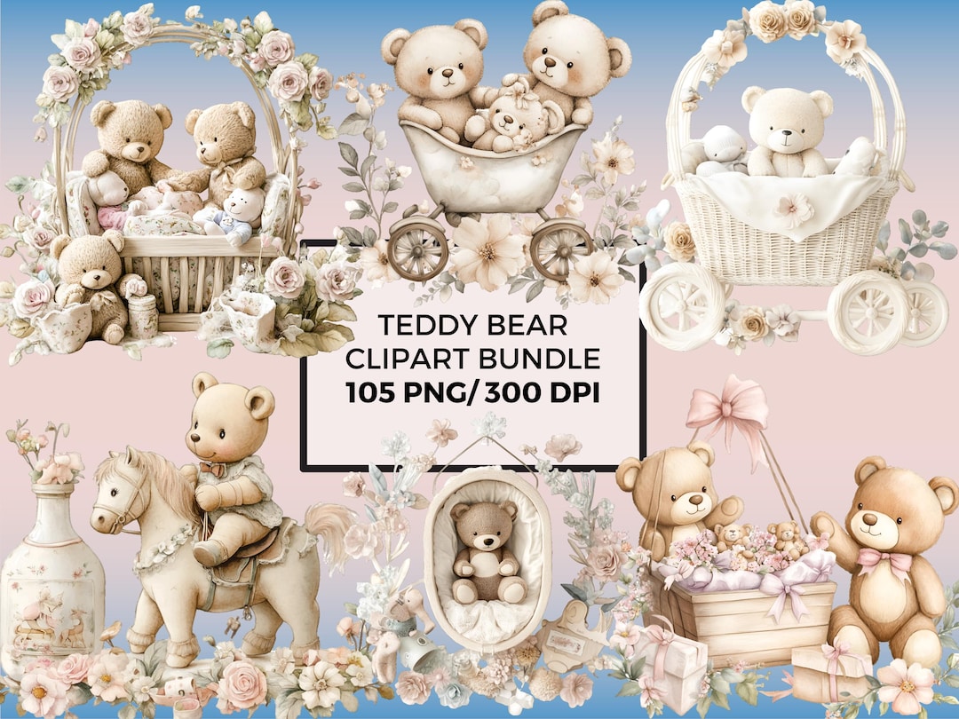 Baby Shower Clipart Bundle Watercolor Neutral Baby Shower PNG Clipart ...