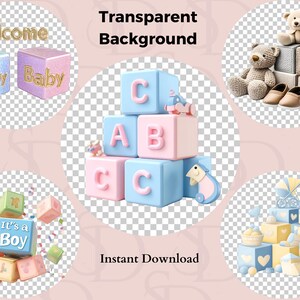 Baby Blocks With Letter PNG Clipart Set Nursery Decoration Pastel ...