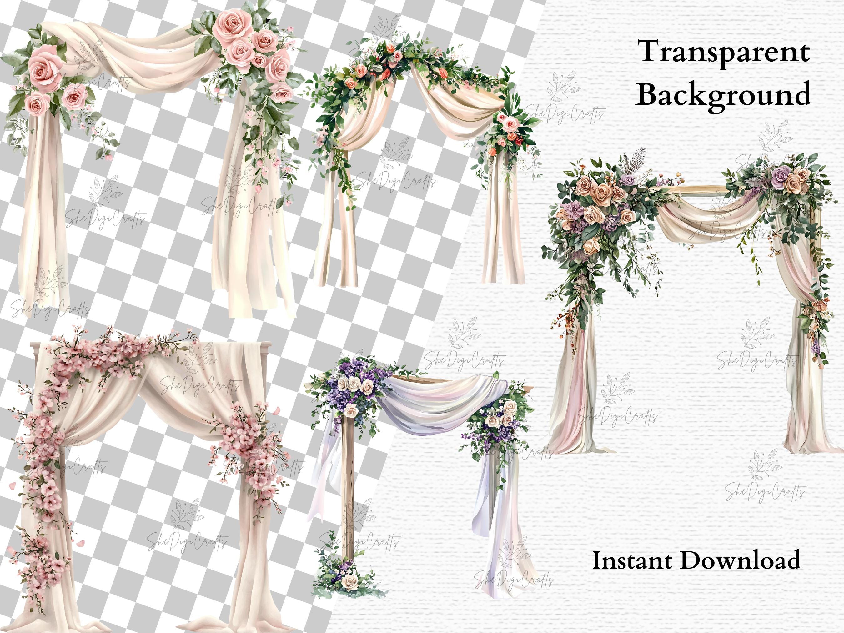 Wedding Arch Clipart Bundle Floral Arch PNG Set Ceremony Backdrop ...