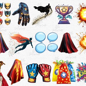 Superhero Clipart Bundle 134 PNG Digital Download Comic Style Party ...
