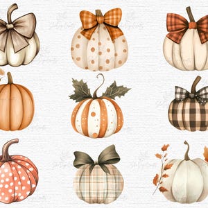 50 Set Fall Pumpkins Clipart PNG Autumn Watercolor Thanksgiving Art ...