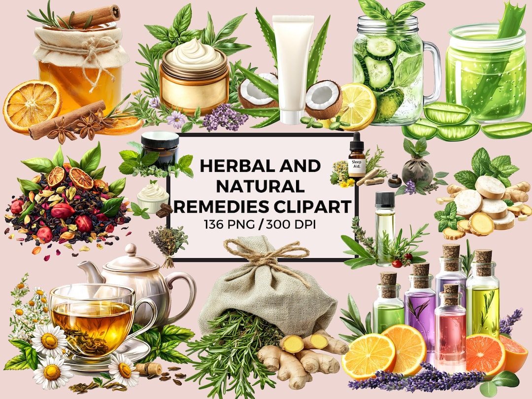 Essential Oil Graphics Natural Medicine Clipart DIY Label Design ...