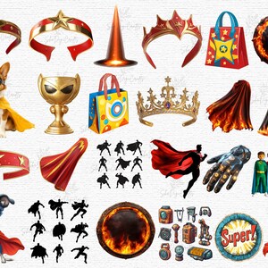 Superhero Clipart Bundle 134 PNG Digital Download Comic Style Party ...