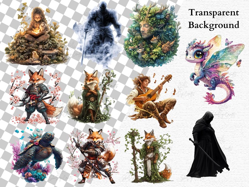 Dnd Character PNG Fantasy Art Elements Dragons Wizards Fairies ...