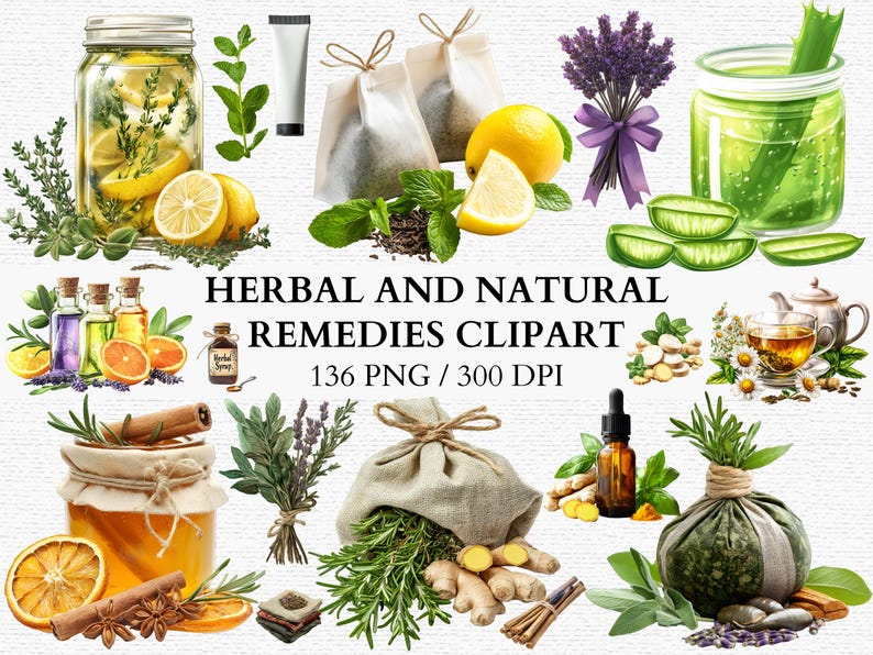 Herbal Remedies Clipart Natural PNG, Botanical Wellness Apothecary PNG ...