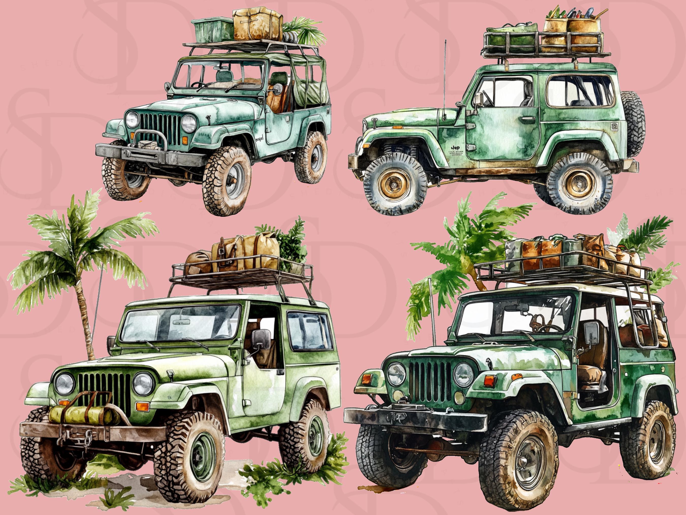 Safari Jungle Clipart Set Watercolor Jungle Animals Camp Tent Monkey ...